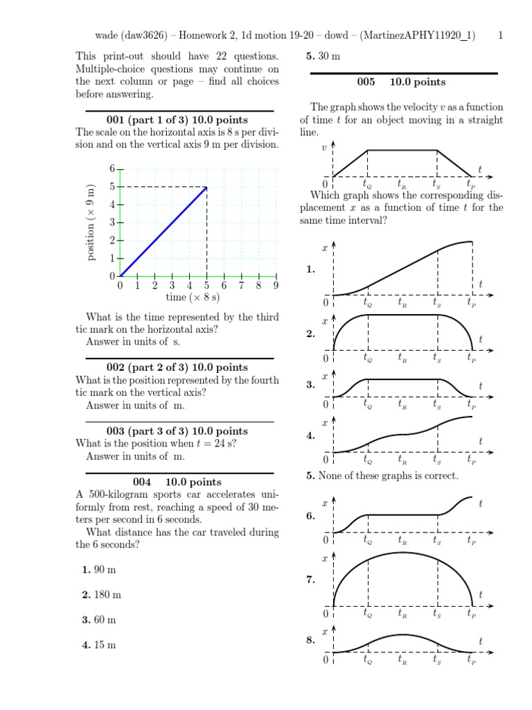 Acceleration Curves in 1D Motion | PDF | Acceleration | Physical Phenomena