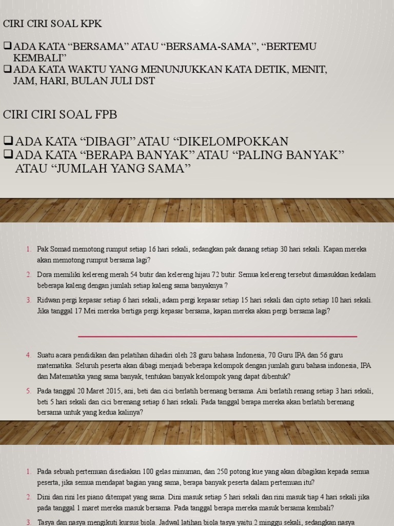 Soal KPK Dan FPB | PDF