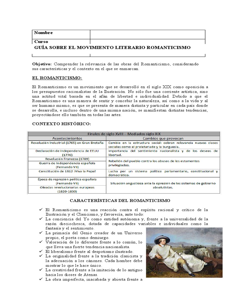 Guía de Apoyo Romanticismo | PDF | Romanticismo