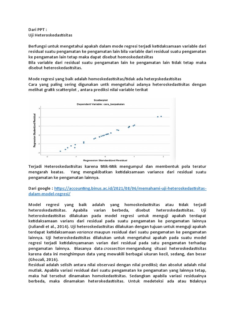 Uji Heteroskedastisitas | PDF | Metode & Bahan Ajar