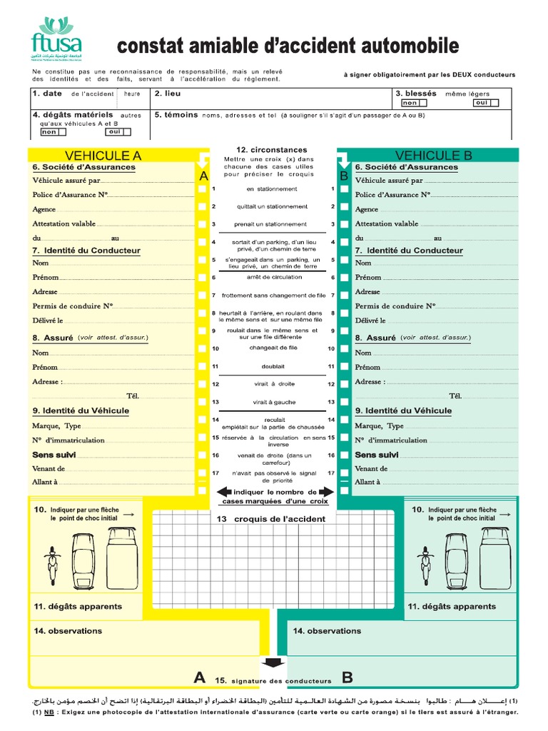Constat Amiable D'accident Automobile-Cq3-Idaraty PDF | PDF