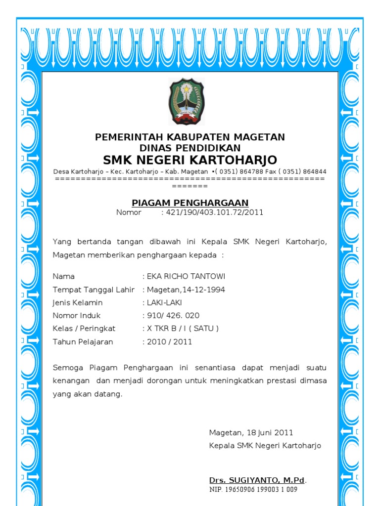 Piagam Rengking | PDF