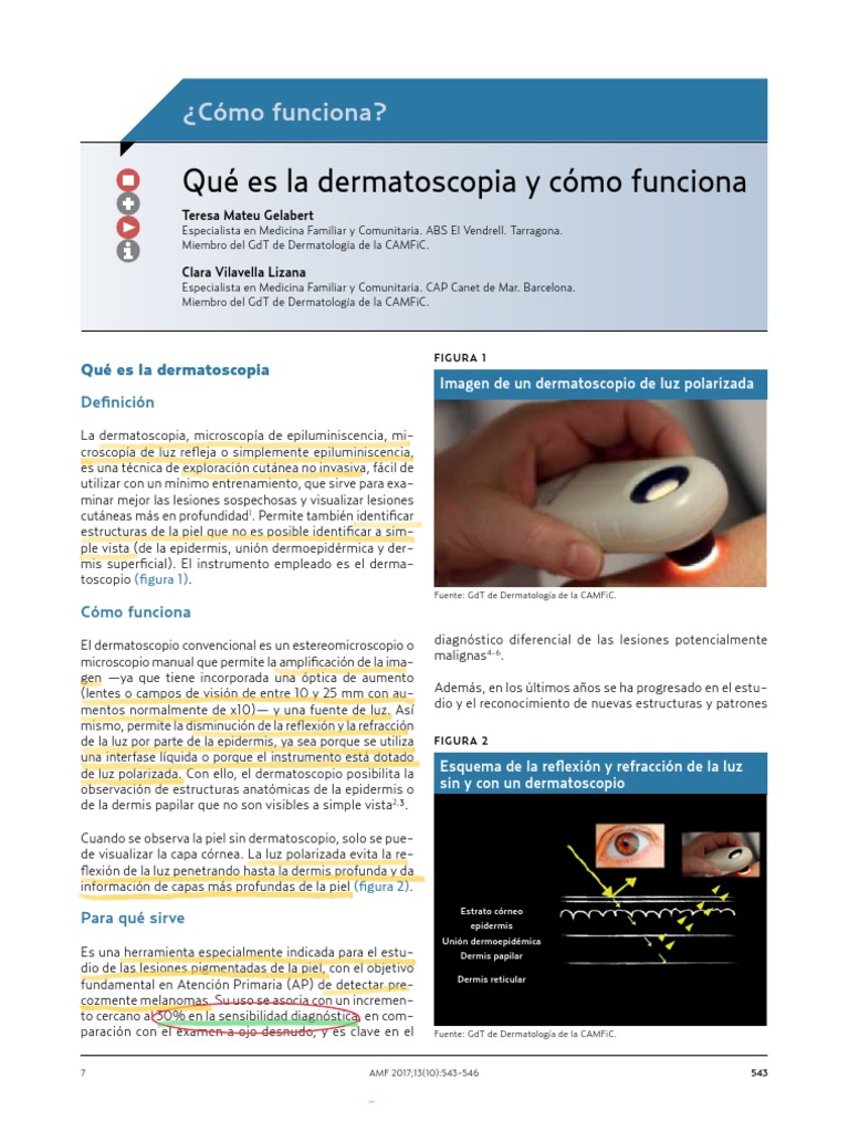 ¿Que Es La Dermatoscopia? | PDF | Medicina CLINICA | Ciencias de la Salud