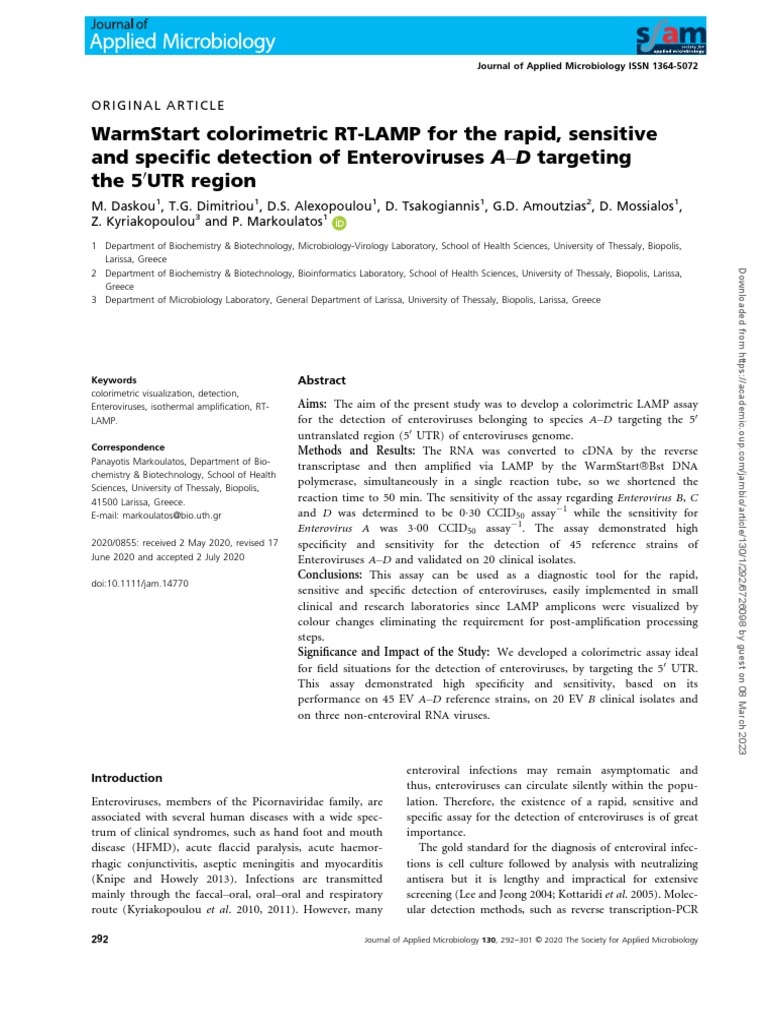 WarmStart Colorimetric RT-LAMP For The Rapid, Sensitive | PDF | Laboratory Techniques | Biology
