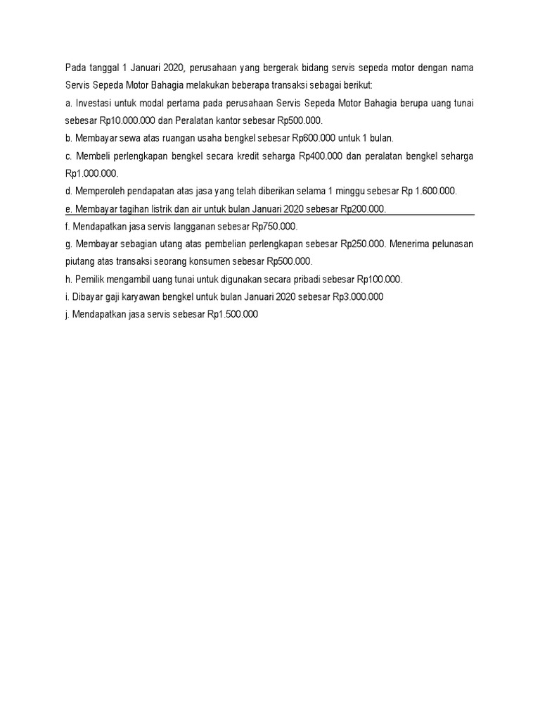 Pada Tanggal 1 Januari 2020 | PDF | Bisnis | Pengelolaan Keuangan & Uang