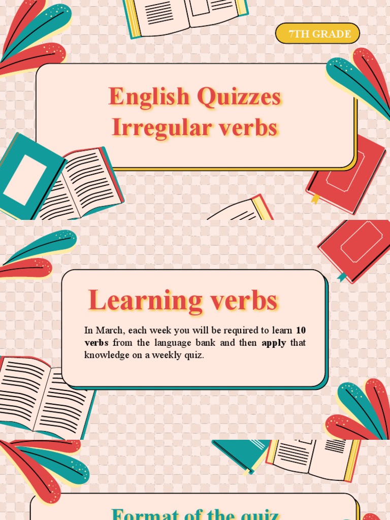 Irregular Verbs Quizzes 7th Grade | PDF