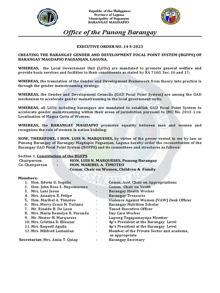 14 BGFS Gad | PDF | Government | Justice