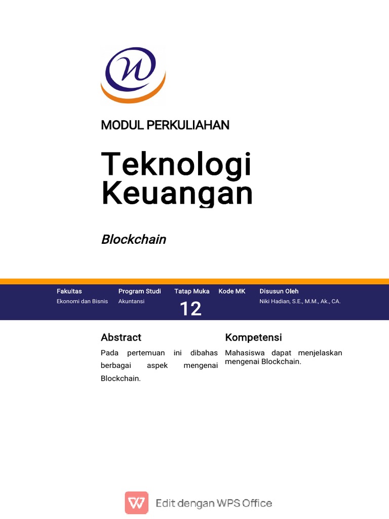 Modul - 12 Blockchain PDF | PDF | Komputer | Teknologi & Rekayasa