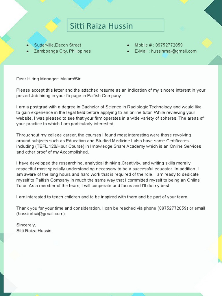 My Cover letter 1.docx | PDF