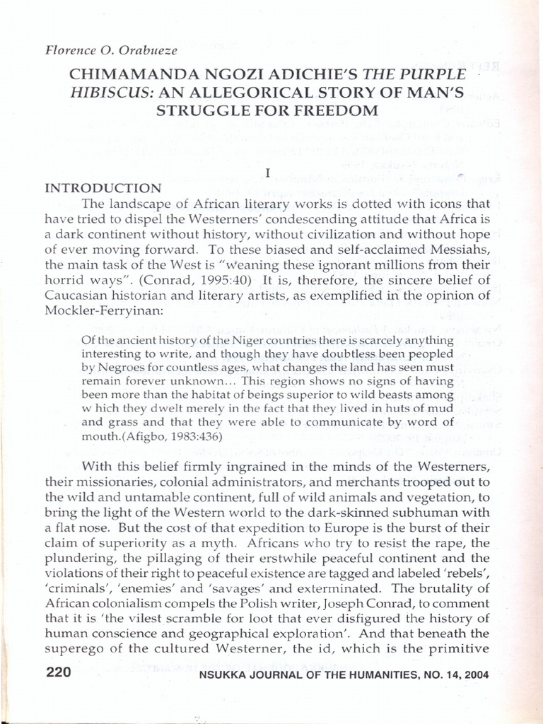Nsukka Journal of The Humanities, Number 14, CHIMAMANDA NGOZI ADICHIE ...