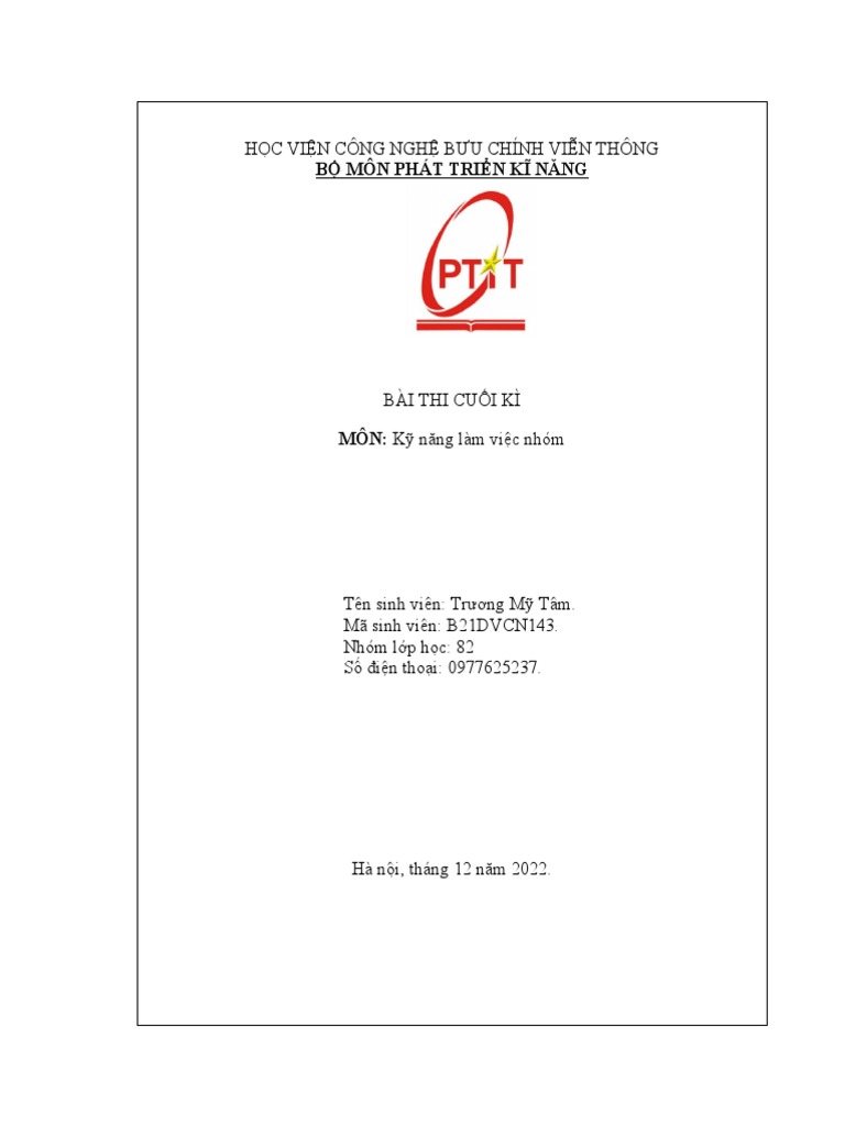 bìa tiểu luận ptit | PDF