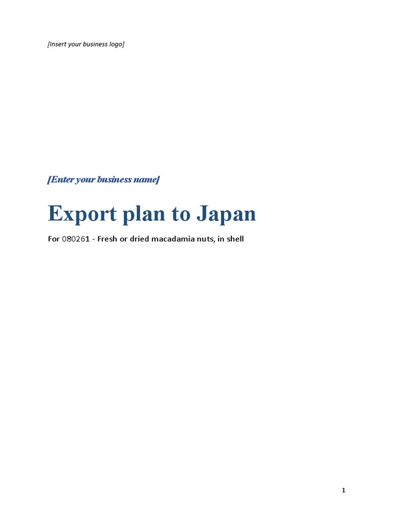 Export Plan | PDF | Market (Economics) | Sales