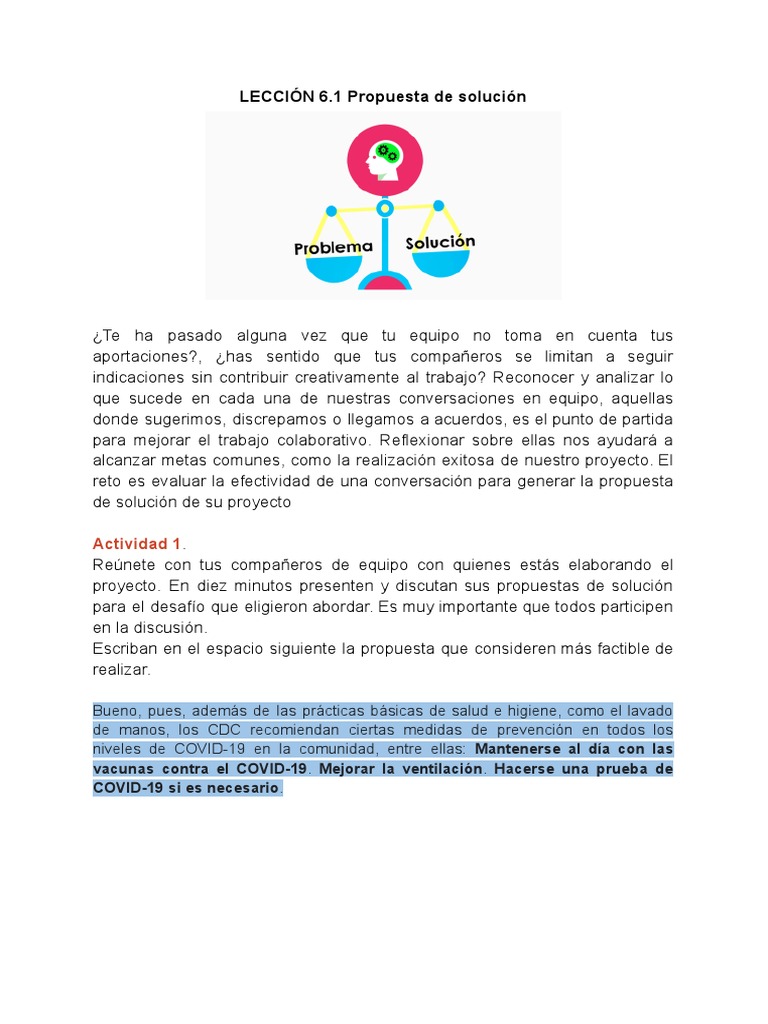 LECCION 6.1 Propuesta de Solución | PDF | Toma de decisiones