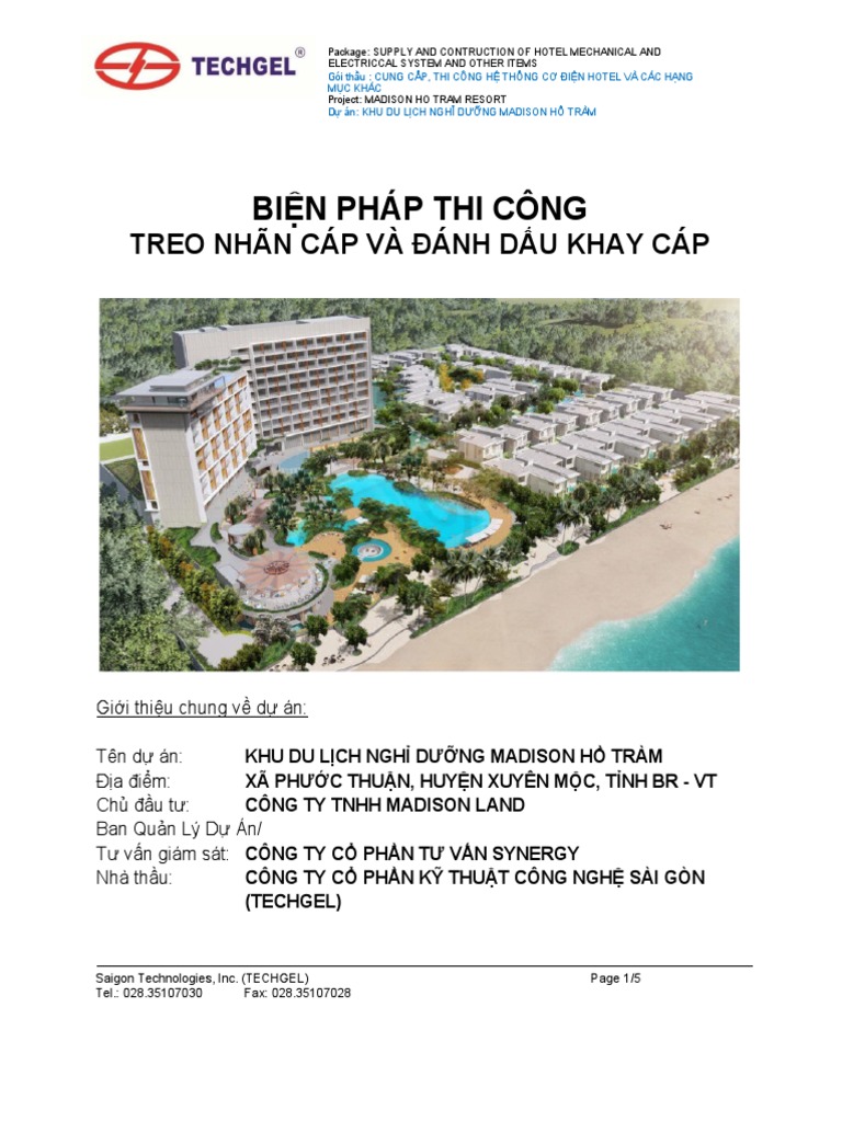 MDSHT-TEG-MSS-012 BPTC Treo nhãn cáp và đánh dấu nhãn khay cáp Rev 00 | PDF