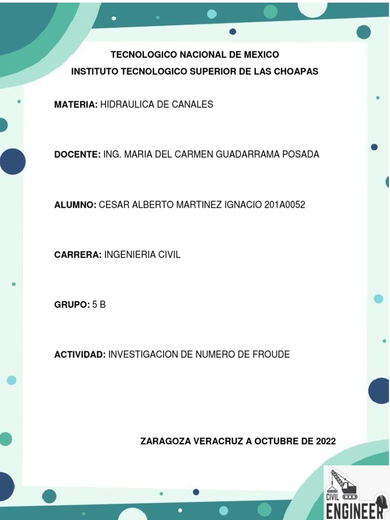 Investigacion de Numero de Froude | PDF