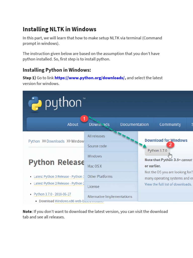 Installing NLTK in Windows | PDF | Python (Programming Language) | Command Line Interface