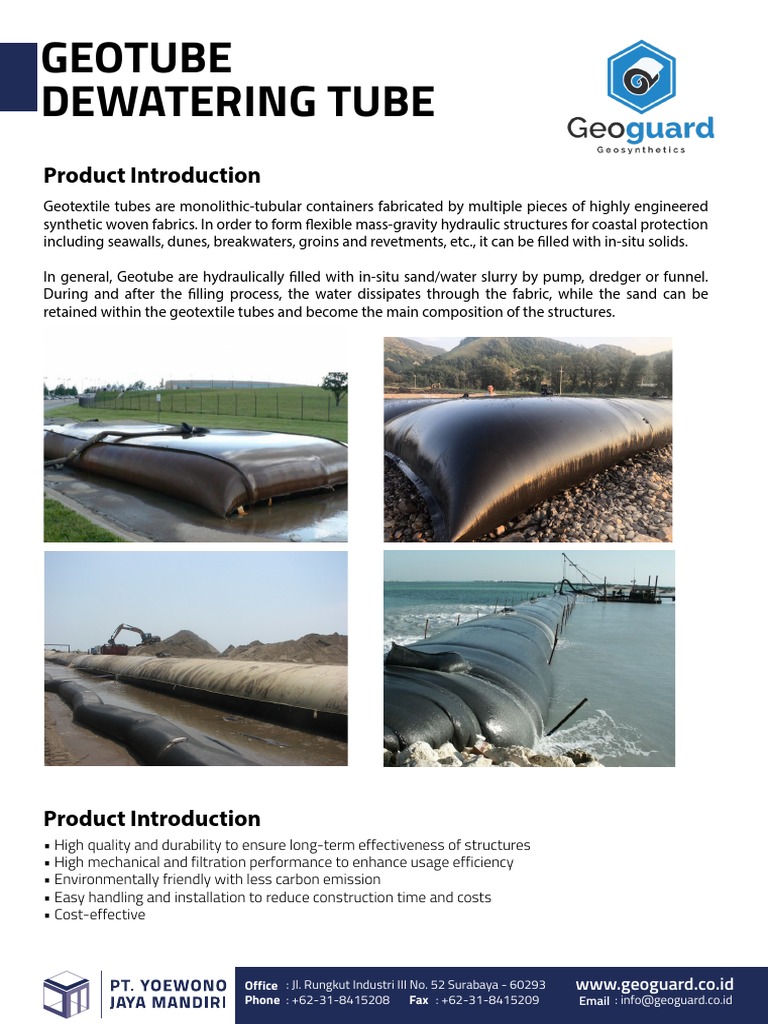 Geotube Dewatering Technology Overview | PDF | Textiles | Materials