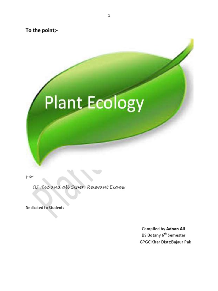 Plant eCOLOGY PDF | PDF | Soil | Ecology