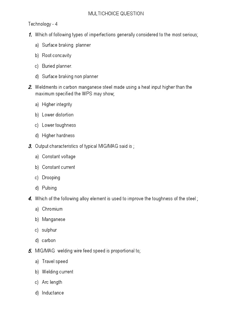 Practice 7 Questions - CSWIP | PDF