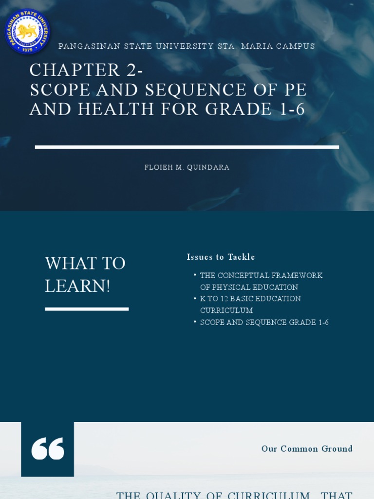 Chapter 2 - Scope and Sequence of Pe and Health For Grade 1-6 | PDF | Physical Education ...