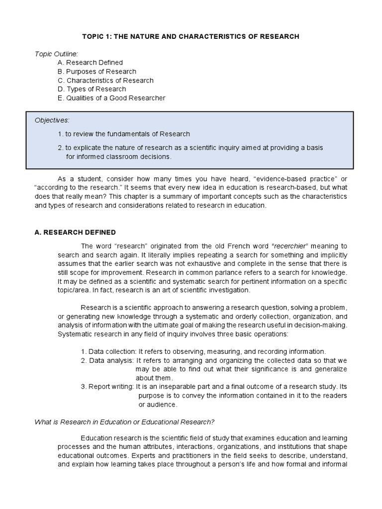 Reading Material For Topic 1 - The Nature and Characteristics of ...