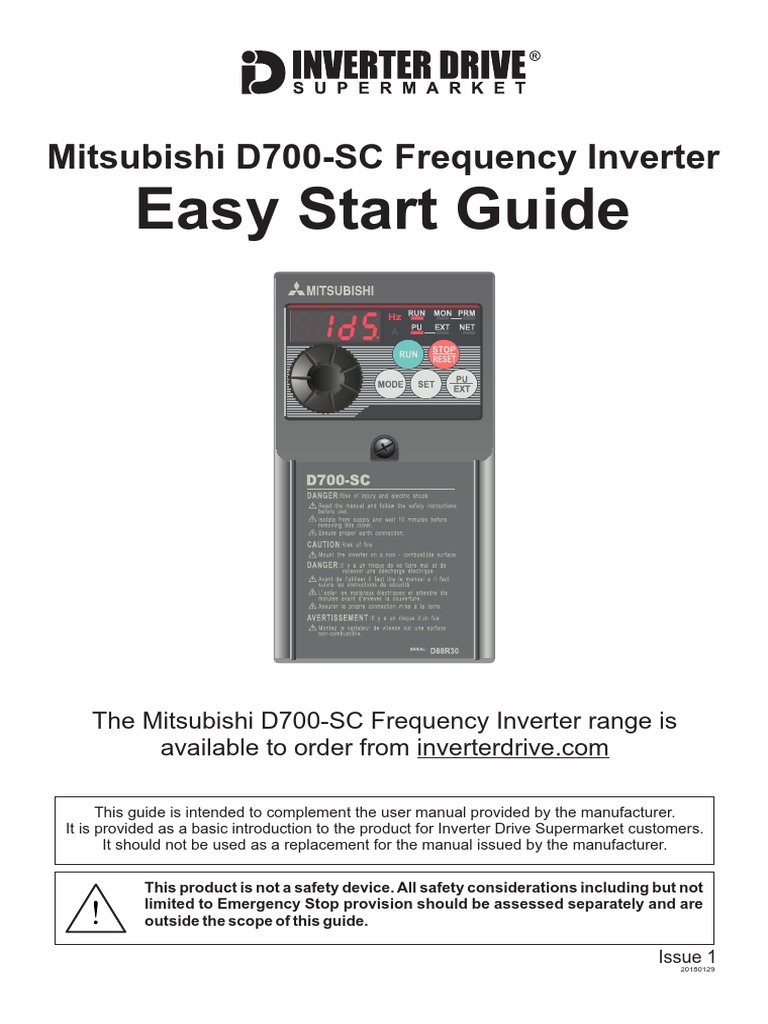 Mitsubishi D700 SC Easy Start Guide | PDF | Electric Motor | Power Inverter