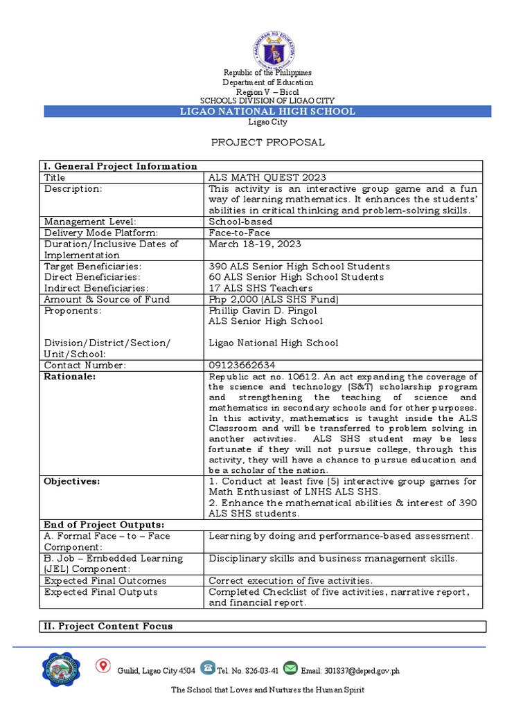 Project-Proposal-IGP-Programs MATCH QUIZ | PDF | Learning | Cognition