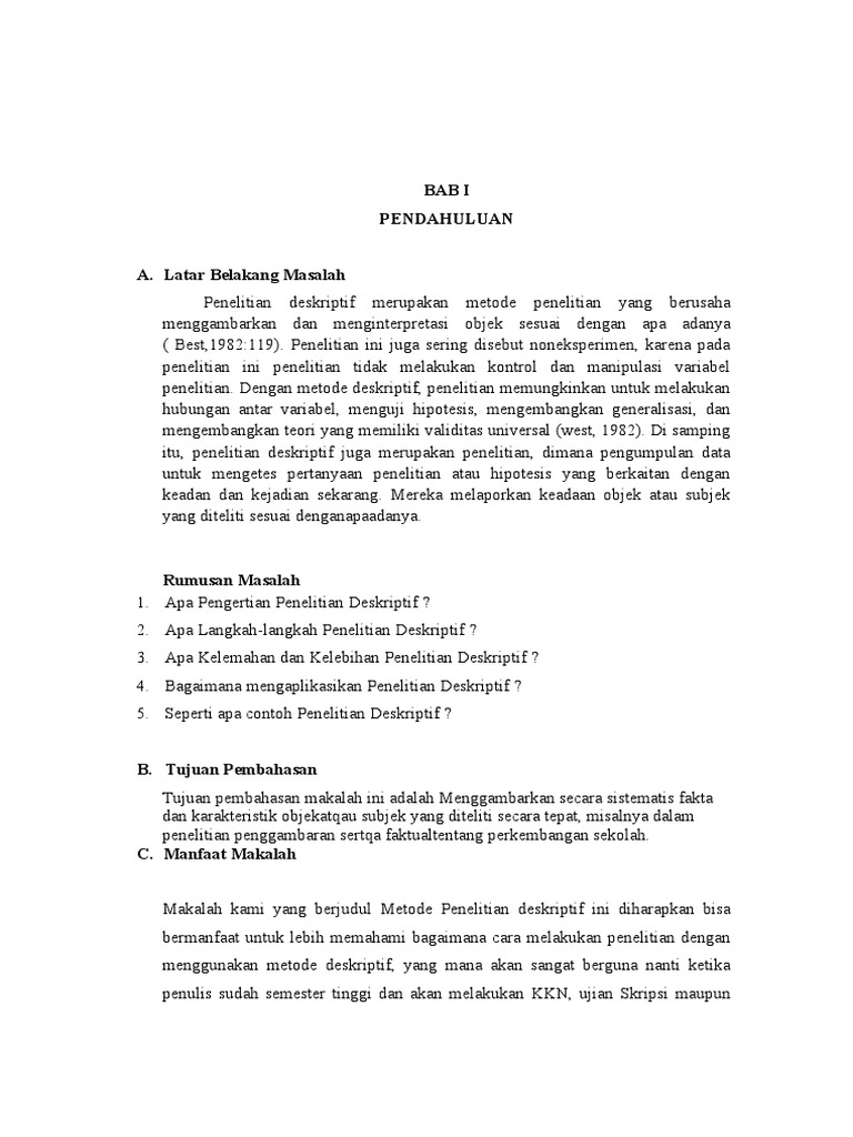 metode deskriptif | PDF