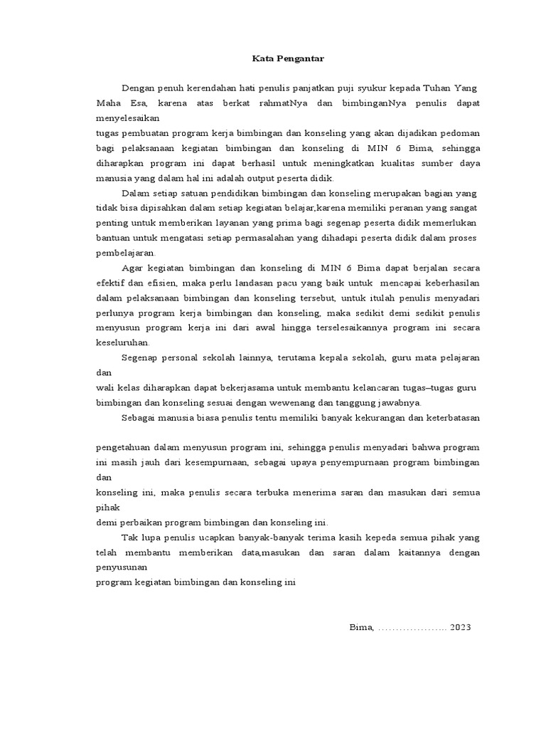Laporan Dokumen Program Layanan BK Dalam Bidang Pengembangan Pribadi ...