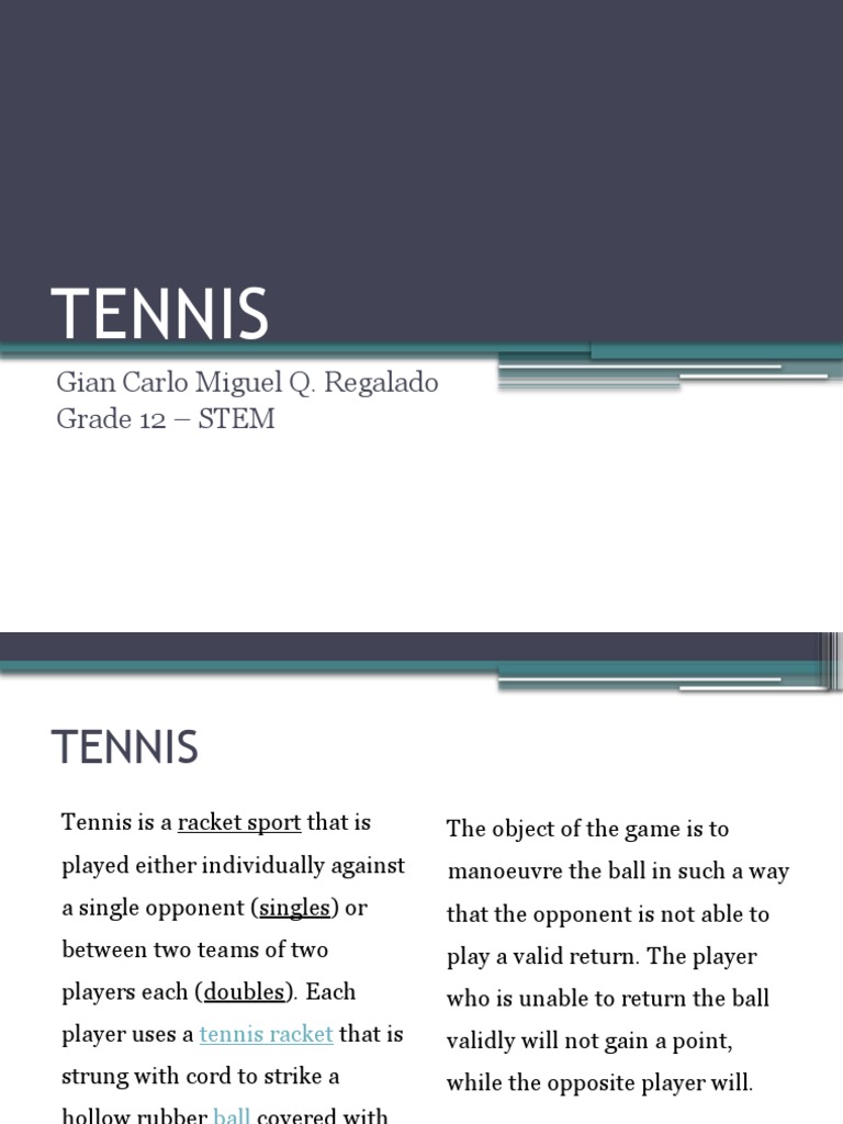 Tennis Mapeh 12 | PDF | Serena Williams | Sports