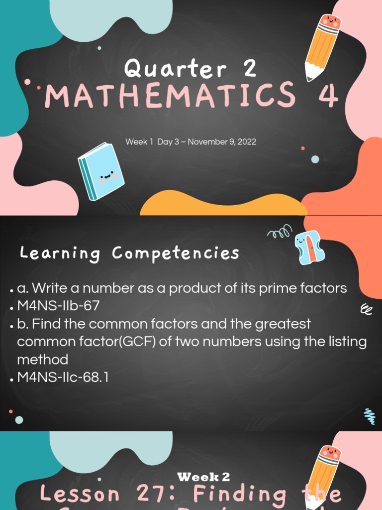 Math 4 Quarter 2 Week 4 | PDF | Mathematics | Education Theory