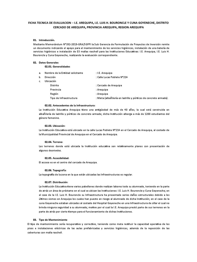 Ficha T.eval - IE Arequipa | PDF | Ciencia y matemáticas