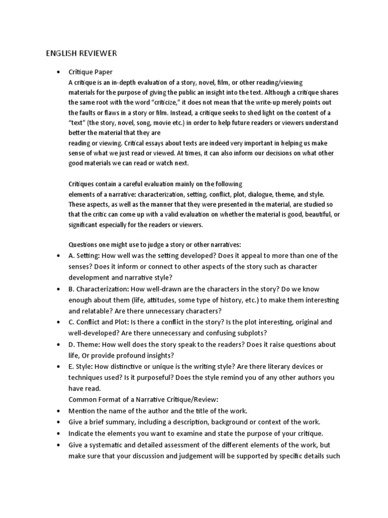 Guide to Writing Effective Critiques | PDF | Narrative | Essays