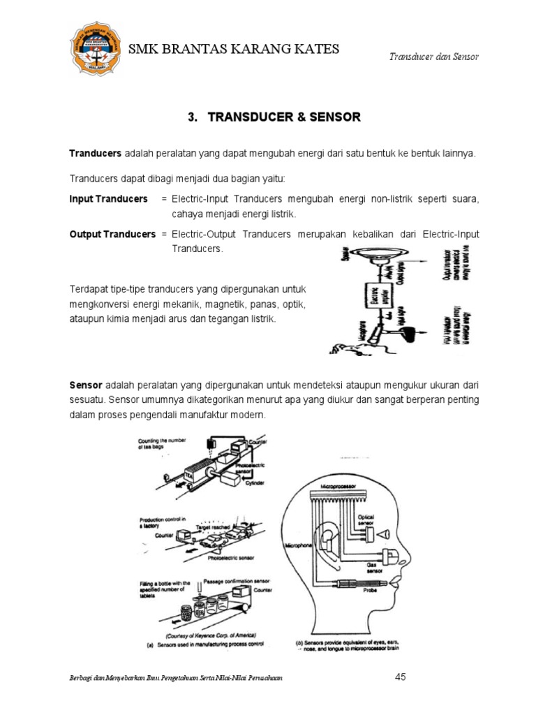 Transducer dan Sensor: Jenis dan Fungsi | PDF | Sains & Matematika ...