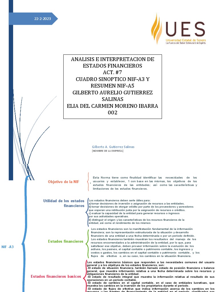 Act 7 AIEF | PDF | Contabilidad | Estado financiero