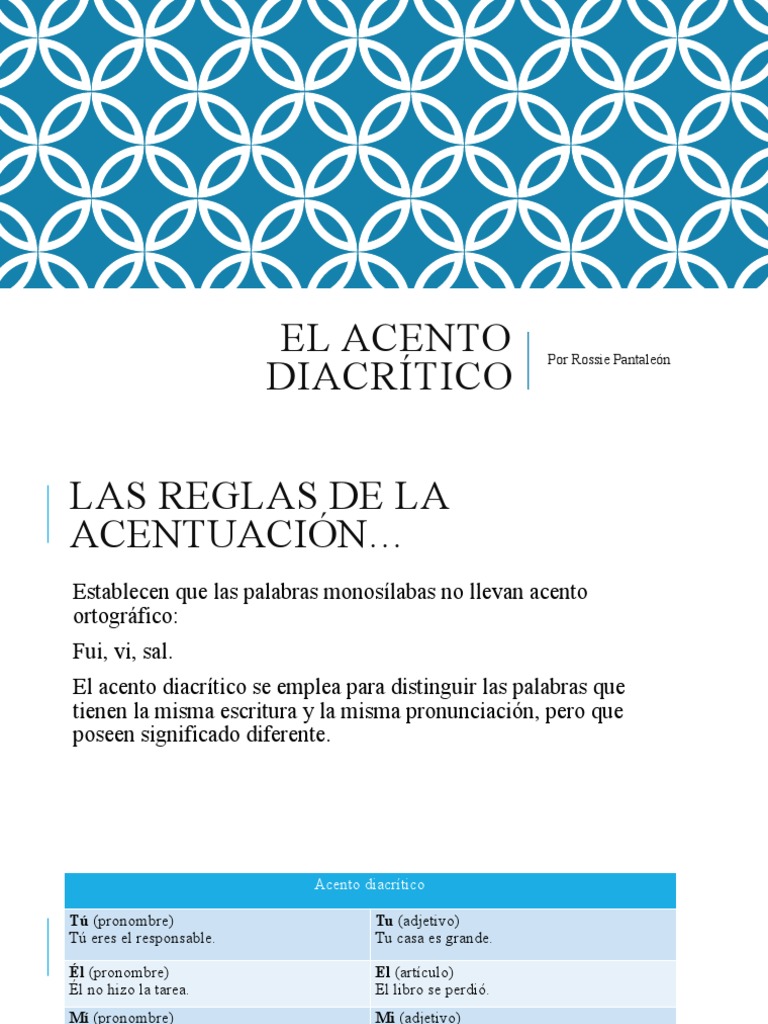El Acento Diacrítico y Enfático | PDF | Palabra | Tipología Lingüística