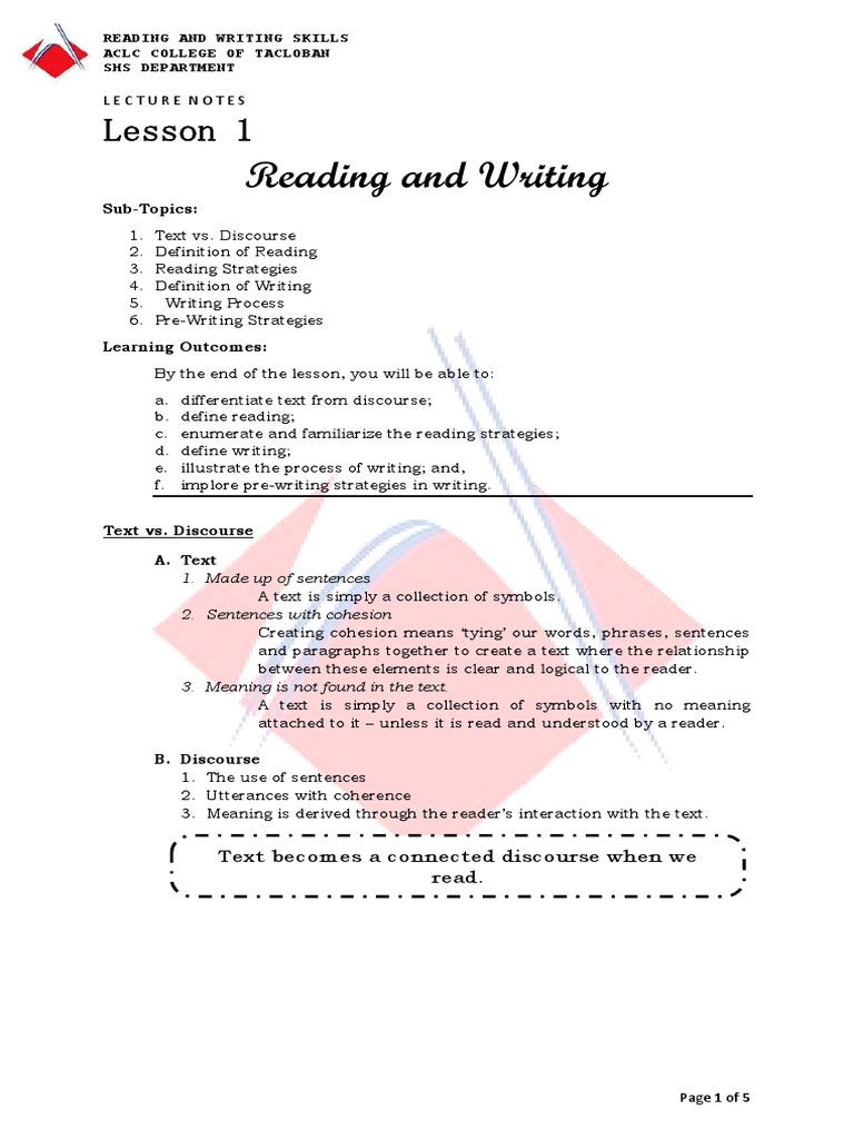 Reading and Writing Skills Overview | PDF | Speed Reading | Thought
