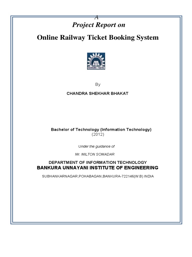 Railway Reservation System Project Report - Compress | PDF | Active ...