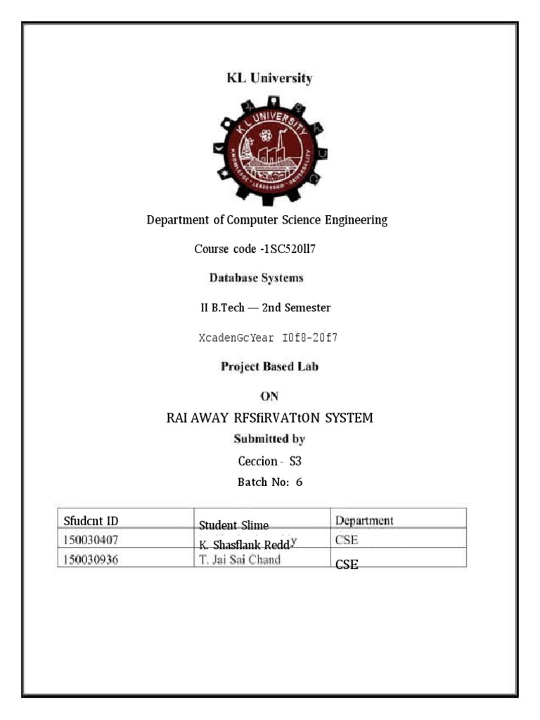 Railway Management System Database Mini Project | PDF | Sql | Information Management