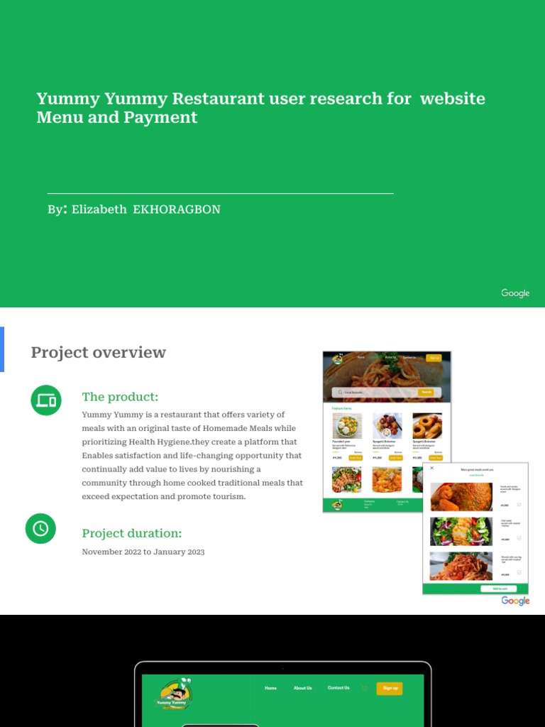 Restaurant Menu and Payment (Responsive Web) Case Study | PDF ...