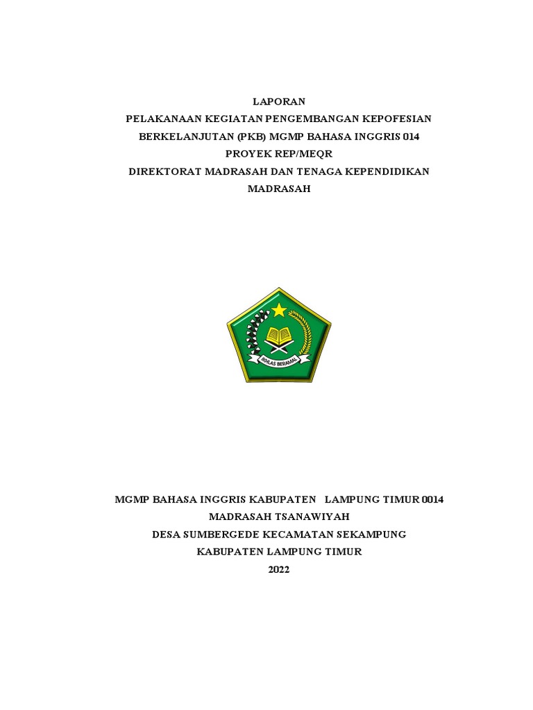 LAPORAN MGMP BAHASA INGGRIS 014 | PDF