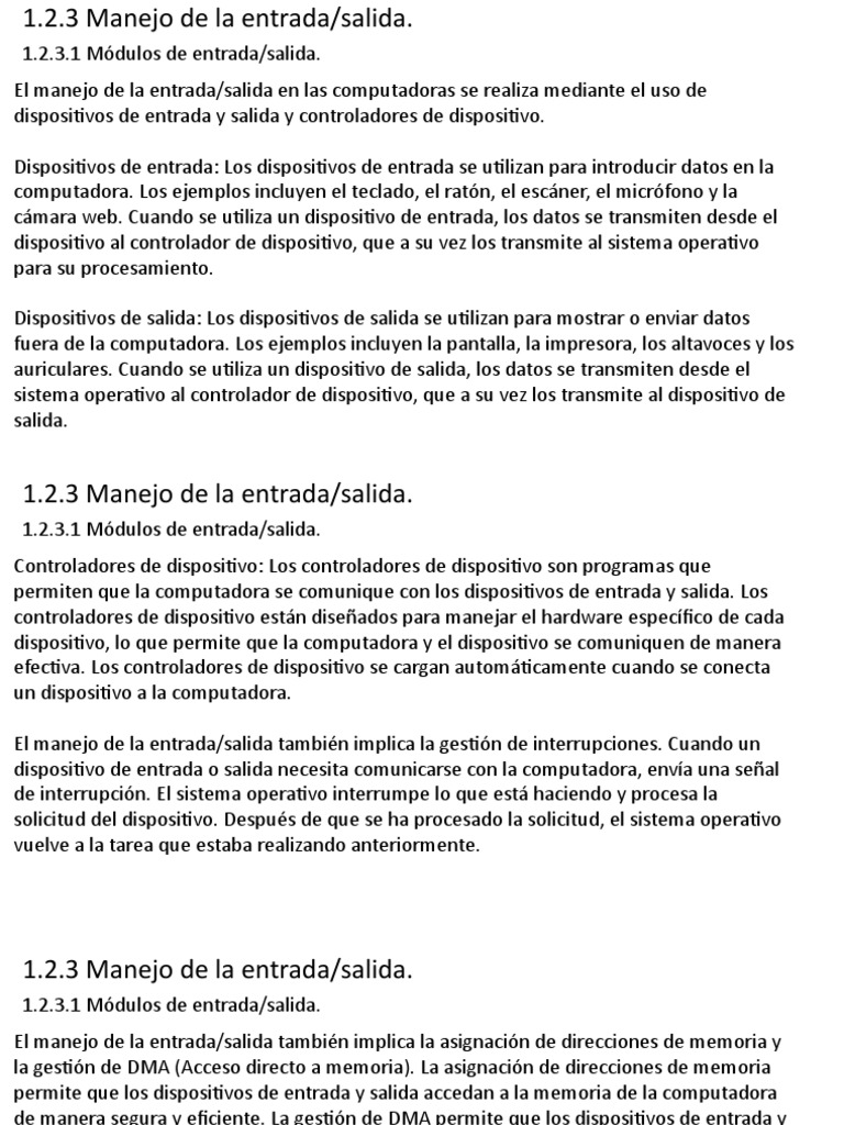 Modulos de Entrada-Salida | PDF | Hardware de la computadora | De ...
