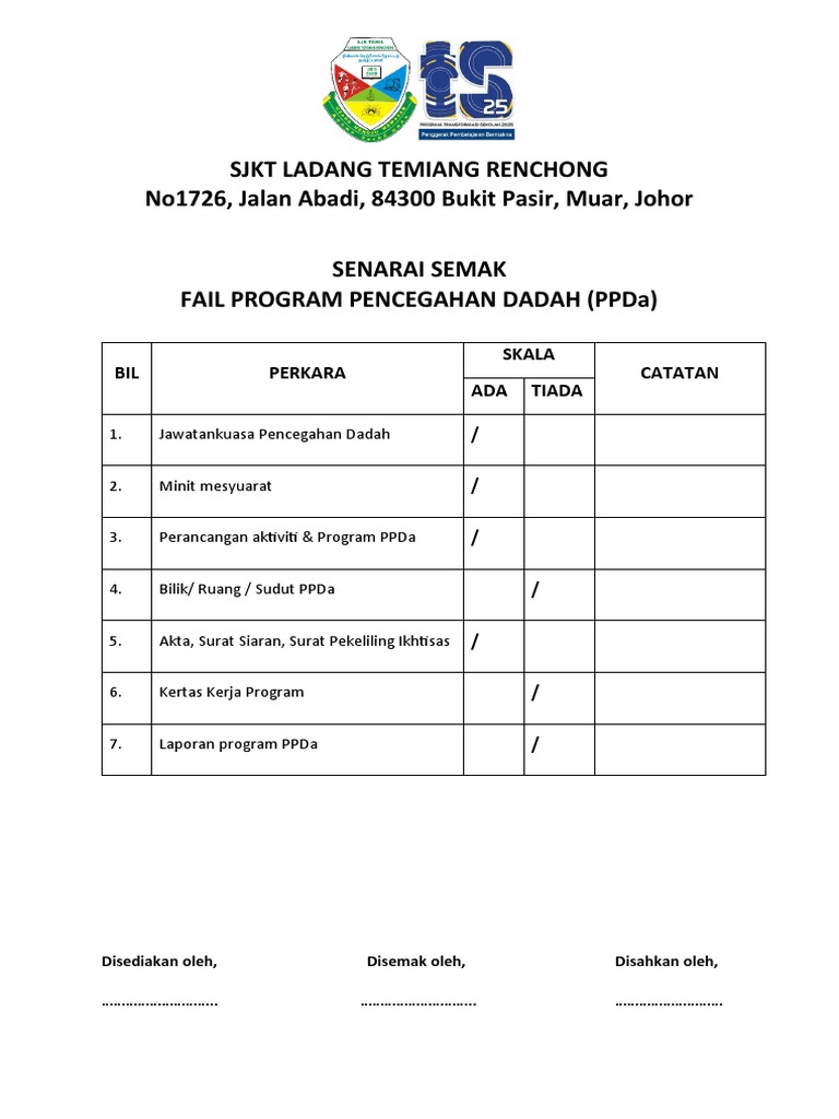 Senarai Semak Program PPDa | PDF | Karier & Perkembangan