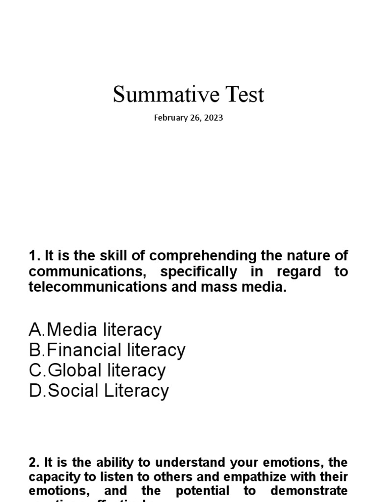 Summative Test - Building and Enhancing | PDF | Literacy | Project ...