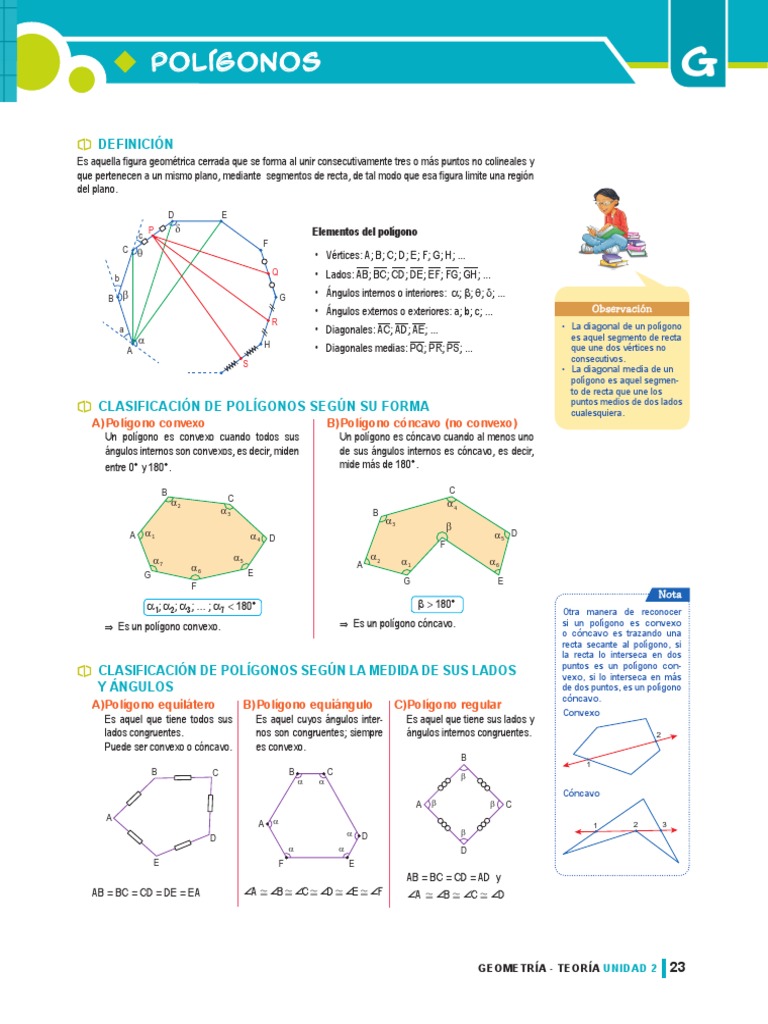 Poligonos Teoria | PDF | Ángulo | Polígono