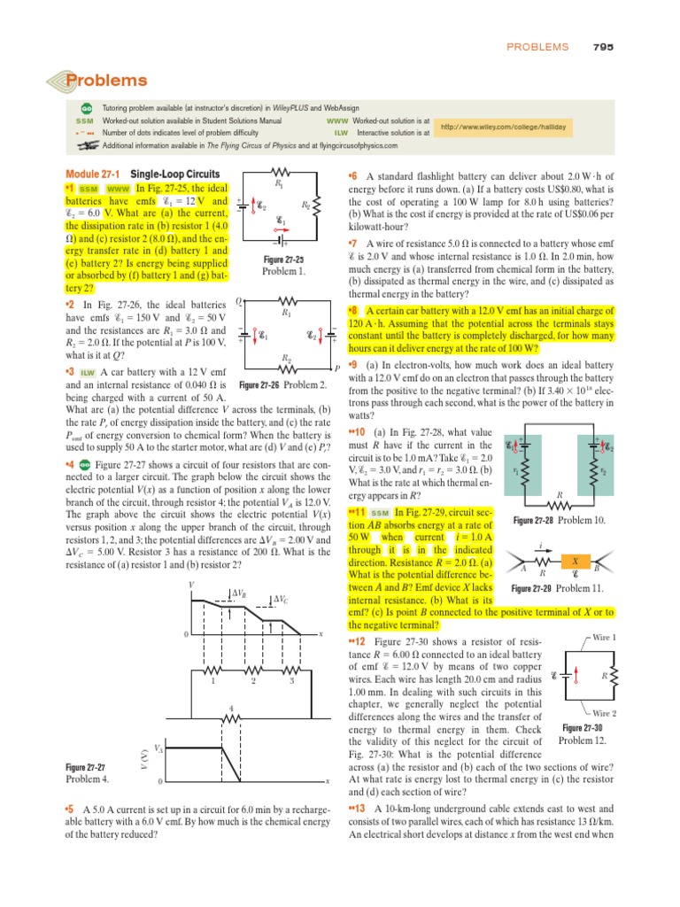 Bài Tập Chapter 27 1 8 11 Pdf Resistor Electrical Resistance