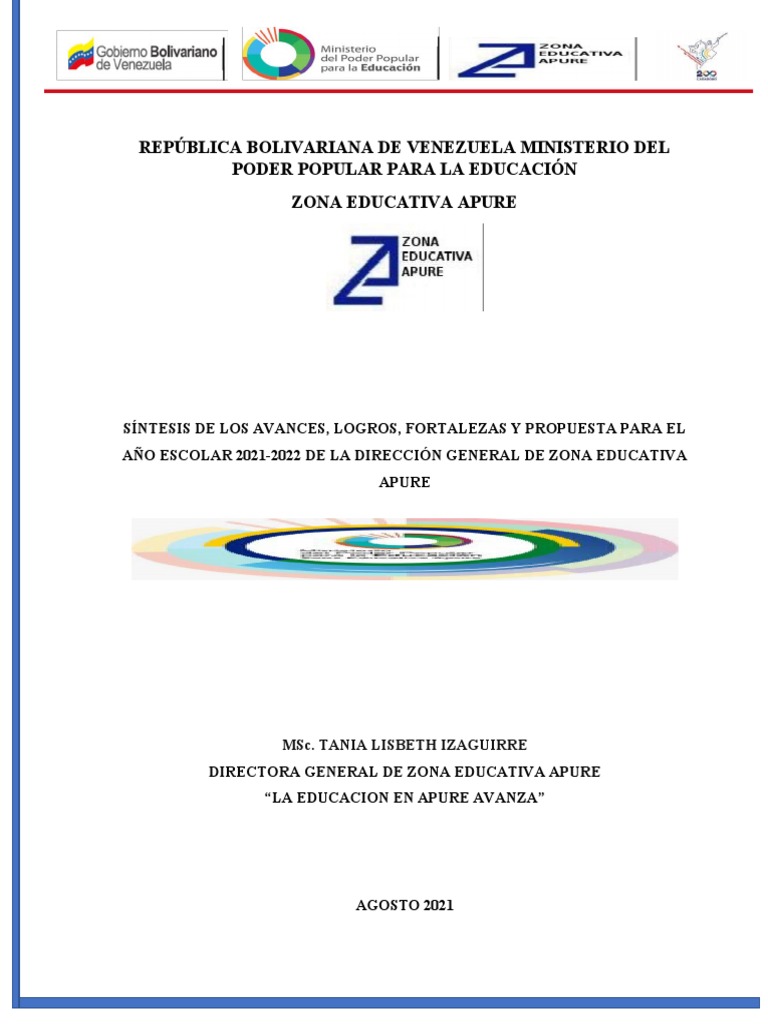 INFORME 2020-2021 ESTADO APURE Agosto | PDF | Lavado de manos | Enseñando