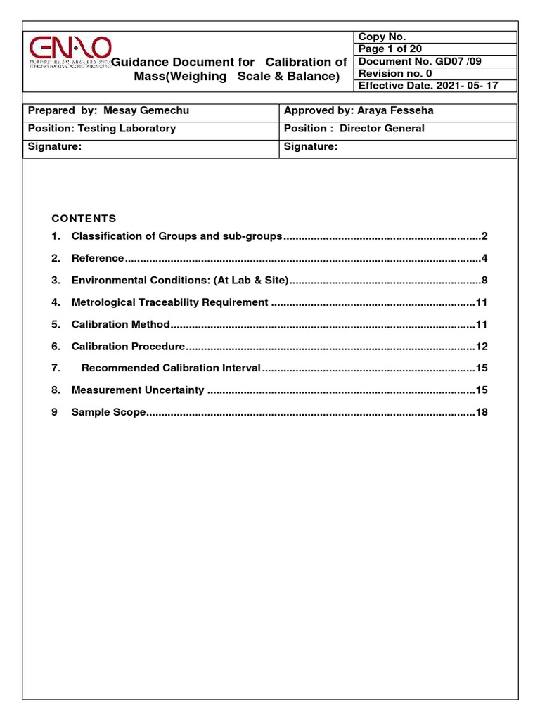 Balance Testing Pdf Weighing Scale Weight