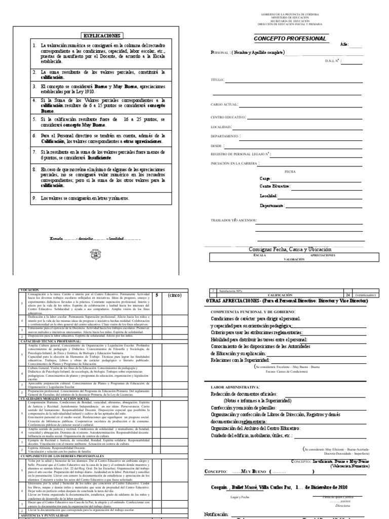 Modelo de Concepto Profesional Docente | PDF | Pedagogía | Maestros