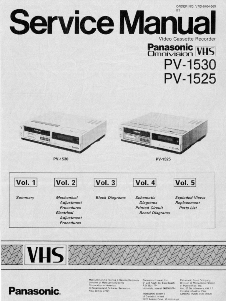 PV1530 SM Panasonic PDF | PDF